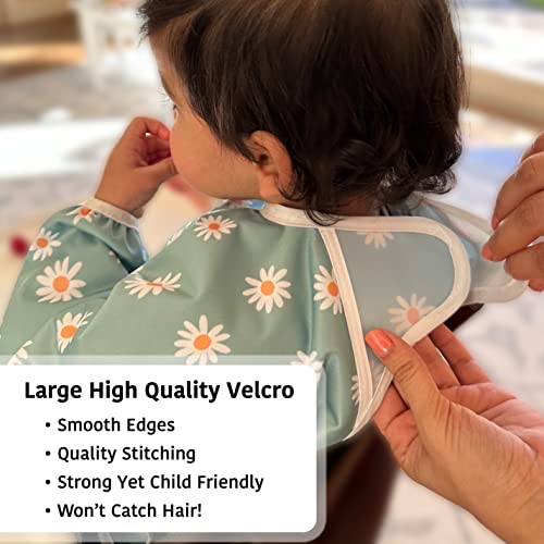 Torange Baby Bib, Long Sleeve Bib for Toddler, Waterproof Bibs for Baby, Baby-Led Weaning Smock, Machine Washable Feeding Bib