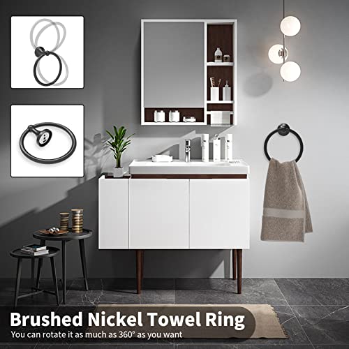 Chihod 8-Pieces Bathroom Hardware Set, 14/24 Towel Bar for Bathroom, Towel Ring Wall Mounted, Matte Black Toilet Paper Holder, Robe Towel Hooks Steel, Hand Towel Holder, Bathroom Accessories Set