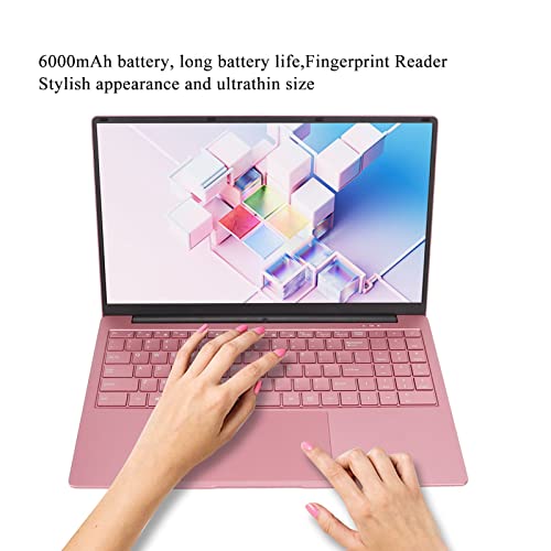 ciciglow Pink 1920x1080 Laptop, Quad Core 2.9GHz HD Gaming Laptop, Fast Bootup and Data Transfer, Long Battery Life, 6000mAh Battery(16+512G)