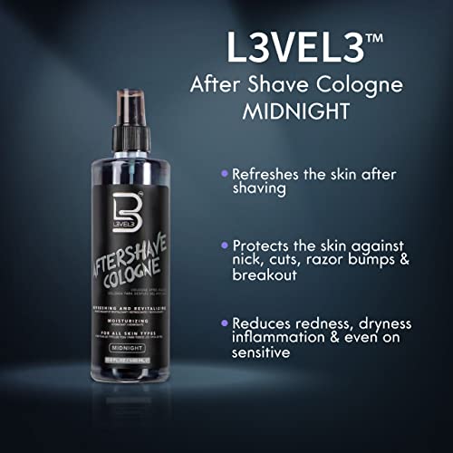 L3 Level 3 After Shave Spray Cologne - Softens Skin - Refreshes and Relieves Face and Skin - Moisturizing Formula Level Three After Shaving