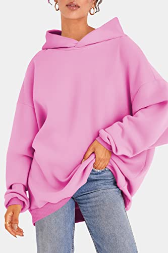 EFAN Preppy Clothes Hoodies for Women Teen Girls Oversized Sweatshirts Fall Fashion Outfits 2023 Clothes Soft Cute Tops Sweaters Pink