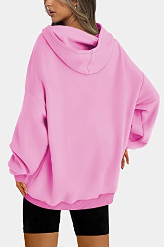 EFAN Preppy Clothes Hoodies for Women Teen Girls Oversized Sweatshirts Fall Fashion Outfits 2023 Clothes Soft Cute Tops Sweaters Pink