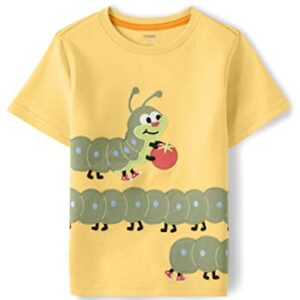 Gymboree,Boys,and Toddler Embroidered Graphic Short Sleeve T-Shirts,Gold Catepillar,3T