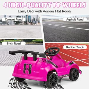 GLACER Electric Go Kart for Kids, 6V Battery Powered Kids Go Kart w/ 2.4G Remote Control, Electric Ride On Car w/Soft Start, Sound and Music Function, Electric Ride On Toy Gift for Boys Girls (Pink)