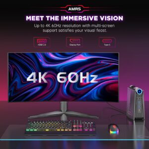 [Gaming PC] KAMRUI Mini PC AMD Ryzen 5 5600U Up to 4.2GHz, Windows 11 Pro 16GB RAM 512GB SSD Small Computer, Radeon Vega 7 Micro Desktop PERF Adjustable, RGB Light, Upgrade Capacity, 4K HDMI DP Type-C