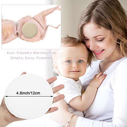 30 Pcs Reusable Breast Pads Bamboo Nursing Pads Absorbent Pads with Wet Bag and Laundry Bag Floral Breast Pads Charming Nipple Pads Nipple Covers for Breastfeeding Mom Gift, 6 Colors (Fresh Pattern)