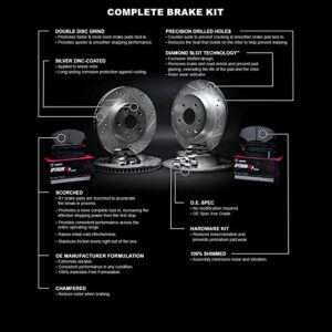 R1 Concepts Front Rear Brakes and Rotors Kit |Front Rear Brake Pads| Brake Rotors and Pads| Optimum OEp Brake Pads and Rotors| Hardware Kit|fits 2007-2015 Acura MDX, ZDX; Honda Pilot