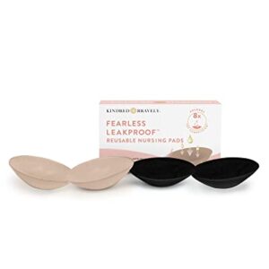 Kindred Bravely Fearless Leakproof Breast Pad 4-Pack & Organic Washable Breast Pads 10-Pack Bundle