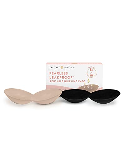 Kindred Bravely Fearless Leakproof Breast Pad 4-Pack & Organic Washable Breast Pads 10-Pack Bundle