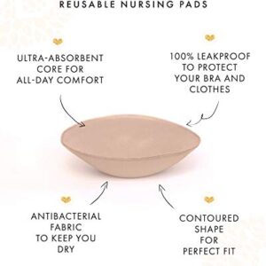 Kindred Bravely Fearless Leakproof Breast Pad 4-Pack & Organic Washable Breast Pads 10-Pack Bundle