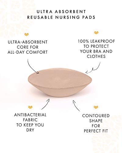 Kindred Bravely Fearless Leakproof Breast Pad 4-Pack & Organic Washable Breast Pads 10-Pack Bundle