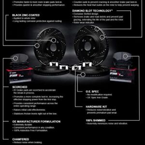 R1 Concepts Front Rear Brakes and Rotors Kit |Front Rear Brake Pads| Brake Rotors and Pads| Optimum OEp Brake Pads and Rotors| Hardware Kit|fits 2005-2022 Nissan Frontier, Xterra; Suzuki Equator