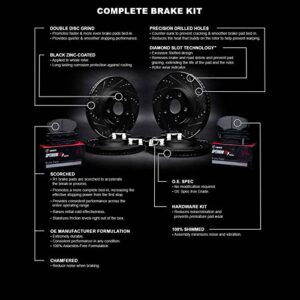 R1 Concepts Front Rear Brakes and Rotors Kit |Front Rear Brake Pads| Brake Rotors and Pads| Optimum OEp Brake Pads and Rotors| Hardware Kit|fits 2005-2022 Nissan Frontier, Xterra; Suzuki Equator