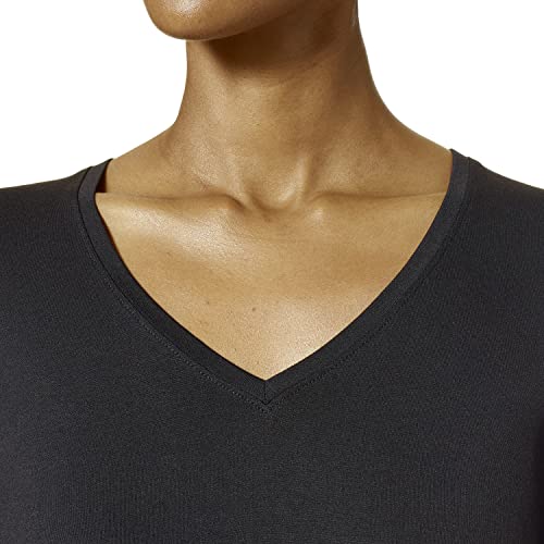 HUE Women's Perfect Legging Tunic Tee, Black – Long Sleeve, Large