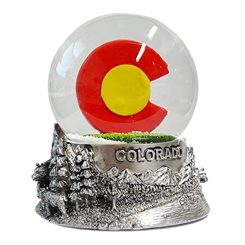 Colorado Snow Globe State Flag and Scene on Base 3.5 Inches Tall