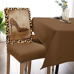 8PCS Dining Chair Covers Stretch Spandex Slipcovers Sexy Leopard High Heel Shoe Removable Washable Dining Room Seat Cover Cushion Protector for Home Hotel Banquet Decor Retro Wildlife Animal Skin