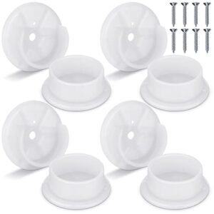 plastic closet pole socket white closet rod holders closet rod bracket shower rod holders wardrobe tube support for bathroom curtain clothing store, 1-3/8 inch (8 pcs)