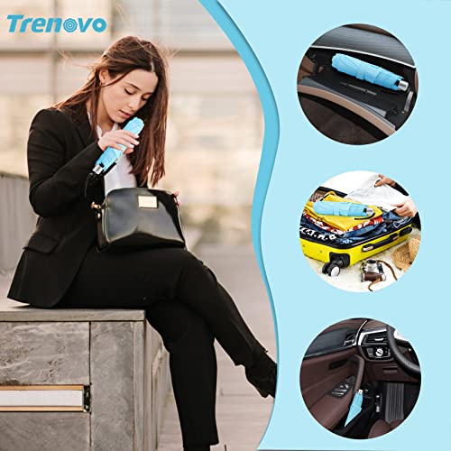 Trenovo Compact Umbrella - Mini Umbrella for Travel, Alluminum Super Lightweight Small Umbrella for Backpack, 6 Ribs Travel Umbrella Compact - Blue