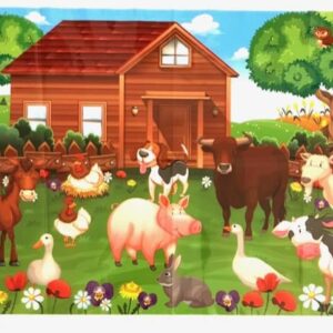 Kadazzel Disposable Place Mats, 40 Fun Farm Animal Disposable Sanitary Baby Toddler Sticky Mat