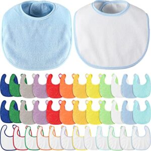 36 pack unisex baby cotton bibs baby terry bibs bulk adjustable baby terry cotton drool bibs multicolor infant toddler newborns bandana drool bibs set for boys girls teething drooling feeding eating