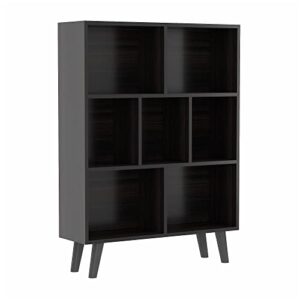 wahey bookcase, 7 cube open storage display bookshelf with legs, hofb011