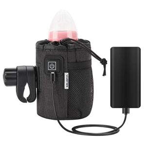 bottle warmer bag, muifa 2 in 1 portable usb warmer universal cup holder for baby stroller, bike, motorcycle,wheelchair, walker, atv, scooter, marine boat,golf cart