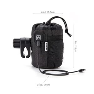 Bottle Warmer Bag, MUIFA 2 in 1 Portable USB Warmer Universal Cup Holder for Baby Stroller, Bike, Motorcycle,Wheelchair, Walker, ATV, Scooter, Marine Boat,Golf Cart