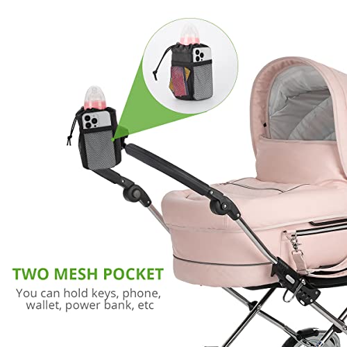 Bottle Warmer Bag, MUIFA 2 in 1 Portable USB Warmer Universal Cup Holder for Baby Stroller, Bike, Motorcycle,Wheelchair, Walker, ATV, Scooter, Marine Boat,Golf Cart