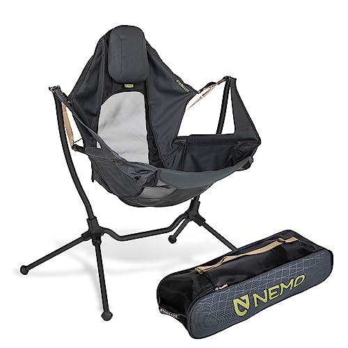 NEMO Stargaze Reclining Camp Chair | Luxury Recliner for Maximum Camping Comfort and Stargazing (2023), Black Pearl