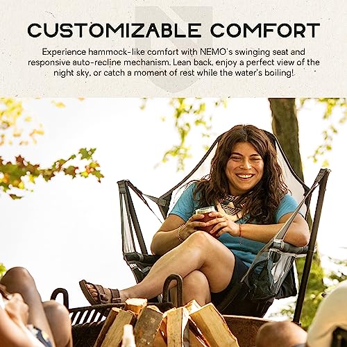 NEMO Stargaze Reclining Camp Chair | Luxury Recliner for Maximum Camping Comfort and Stargazing (2023), Black Pearl