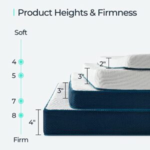 LINSY LIVING Queen Mattress Topper, 3 Inches Dual Layer Firm Memory Foam for Pressure Relief, Removable and Washable Tencel™ Cover, Adjustable Straps, CertiPUR-US Certified, Oeko-TEX, Queen Size