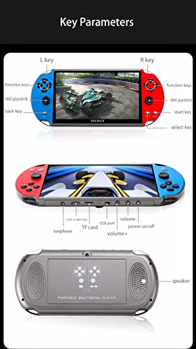 TCDSTAR Original factory 16GB Retro Handheld Games Player x 12 plus 10000games Portab 7 Inch e-book MP5 Video Game Consoles for PSP