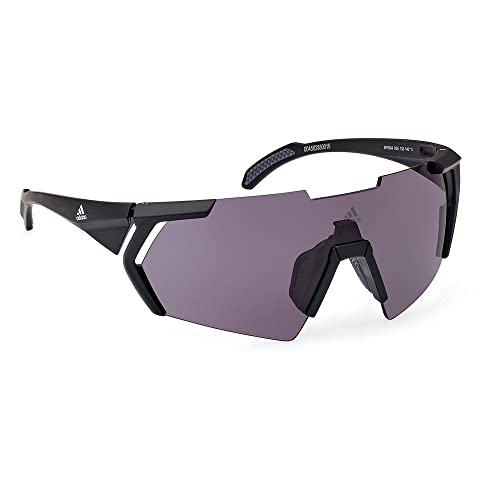 adidas Men's SP0064 Square Sunglasses, Matte Black/Smoke, 00-0-140