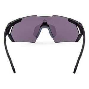 adidas Men's SP0064 Square Sunglasses, Matte Black/Smoke, 00-0-140