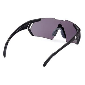 adidas Men's SP0064 Square Sunglasses, Matte Black/Smoke, 00-0-140