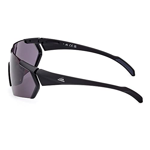 adidas Men's SP0064 Square Sunglasses, Matte Black/Smoke, 00-0-140