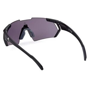 adidas Men's SP0064 Square Sunglasses, Matte Black/Smoke, 00-0-140