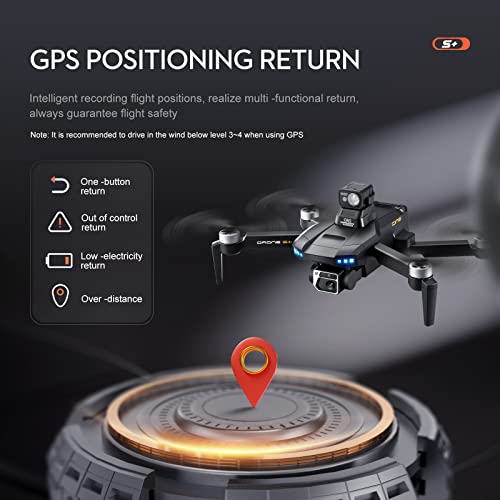 sikiwind RC Drone, Remote Control Quadcopter with 4K HD EIS Dual Camera GPS 4CH, Remote Control Drone Brushless Motor Aerial Photography 6-axis Gyroscope Toys for Kids