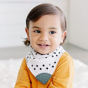 Bazzle Baby Bandana Bib Teething Bib with teether corners for Natural Teething Relief Cotton & Fleece Soak Up Drool Bib