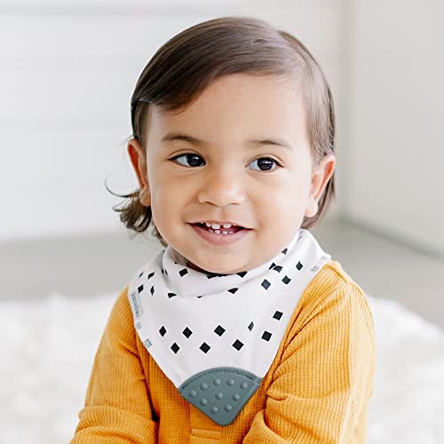 Bazzle Baby Bandana Bib Teething Bib with teether corners for Natural Teething Relief Cotton & Fleece Soak Up Drool Bib