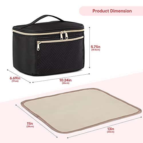 Fasrom Wearable Breast Pump Bag Compatible with Elvie, Willow Pumps and Medela Pump in Style, Portable Carrying Case with Waterproof Mat for Working Moms Travel, Black (Patent Design)