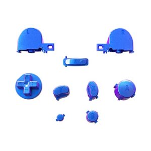 eXtremeRate Chameleon Purple Blue Repair ABXY D-pad Z L R Keys for Nintendo GameCube Controller, DIY Replacement Full Set Buttons Thumbsticks for Nintendo GameCube Controller - Controller NOT Included