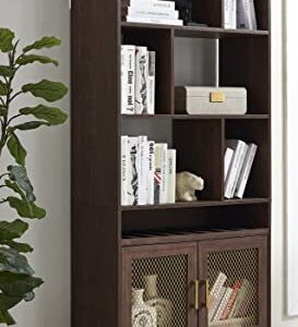 Home Source Contemporary Home Bar Shelf Walnut