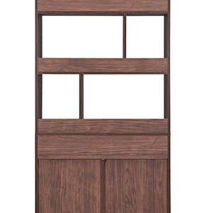 Home Source Contemporary Home Bar Shelf Walnut