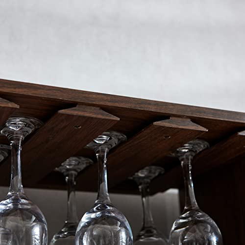 Home Source Contemporary Home Bar Shelf Walnut