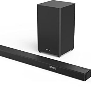 Hisense HS312 3.1ch Sound Bar with wireless Subwoofer, 300W, One Remote Control, Roku TV ready, Bluetooth, HDMI ARC/Optical/AUX/USB, 5 EQ Modes (Renewed)