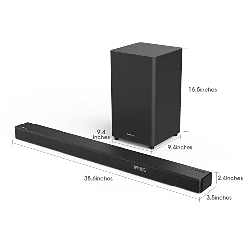 Hisense HS312 3.1ch Sound Bar with wireless Subwoofer, 300W, One Remote Control, Roku TV ready, Bluetooth, HDMI ARC/Optical/AUX/USB, 5 EQ Modes (Renewed)