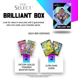 CCG Select | Brilliant Box | 2 Booster Packs + 2 Ultra Rare | Fully Compatible with Pokemon Cards