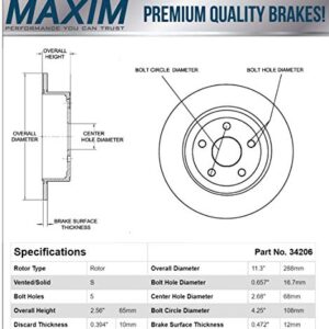 Disc Master MAXJ35064MDS Rear Premium Geomet Coated Drilled and Slotted Brake Rotors and severe Duty Metallic Pads Compatible with/Replacement for S60, S80, V70, XC70