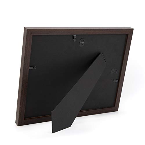 Frametory, 8.5x11 Picture Frame with Glass, Tabletop & Wall Horizontal or Vertical Display, 8 1/2 x 11 Photo Frame for Diploma, Documents (Brown, 1-Pack)